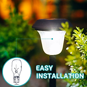 Honoson T5 Landscape Light Bulbs 12 Volt 18 Watt Landscape Bulbs Low Voltage Light Bulbs Small Landscape Lighting Bulb Wedge Base for Replacement Outdoor Garden Deck Yard Landscape Lamp(10 Pieces)