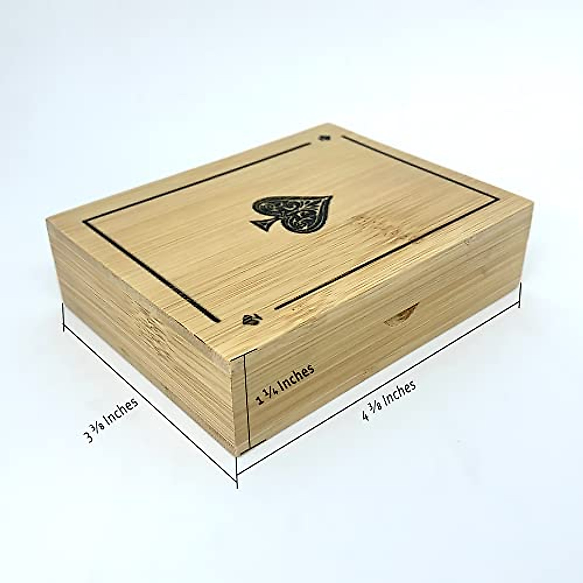 Bamboo Cards Storage Box, Wooden playing cards case with magnetic Lid