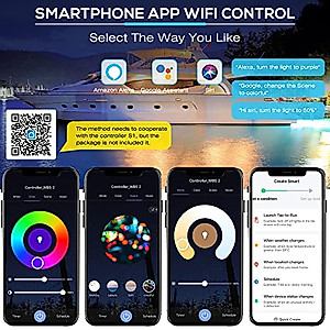 HUSUKU RS9 (2.0) RGB 4000LM Underwater Marine Light for Boat, 6.7 Inch, 45LED DC 12V, 316 Stainless Steel, IP68, Color Change LED Boat Light for Yacht Boat Transom Fishing Dock Pontoon