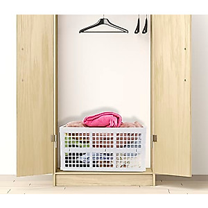 Dehouse 3-Pack Large Folding Storage Basket, 40 L Plastic Collapsible Storage Crate, White