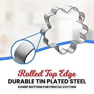 Foose Brand Hibiscus Cookie Cutter 3.75 in, Tin Plate Steel, USA Made