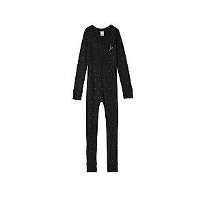 Victoria's Secret PINK Thermal Onsie, PJ Set for Women, 2 Piece Lounge Set PJs, Cozy Pajamas Women, Women's Sleepwear, Black (XL)