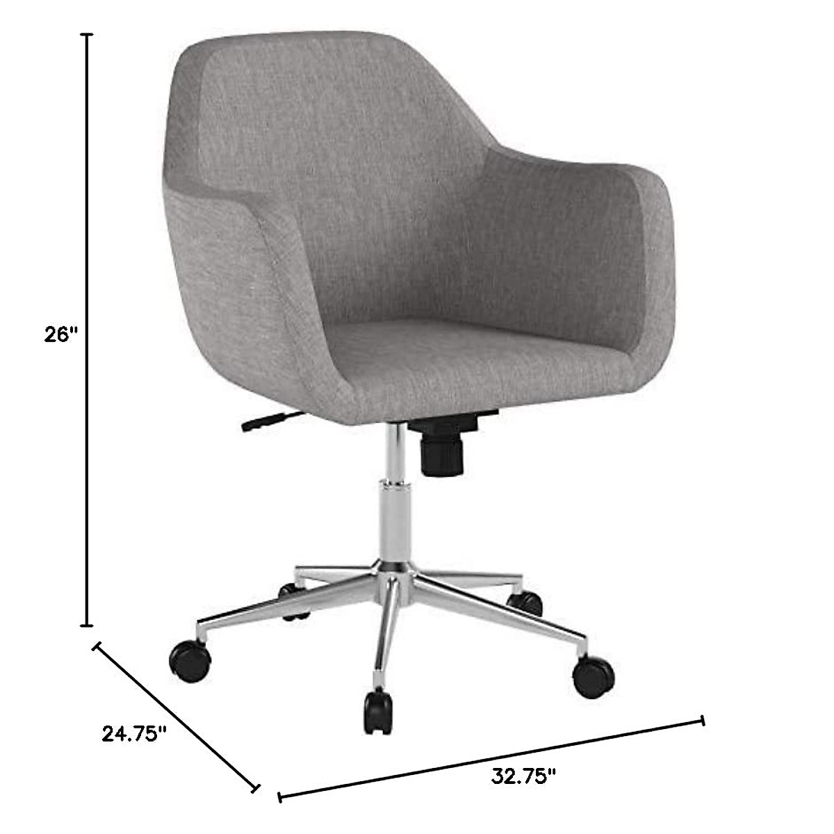 OFM ESS Collection Upholstered Home Office Desk Chair, Grey