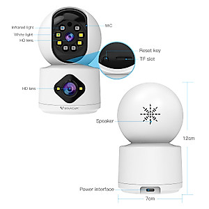 VSTARCAM Dual Lens Indoor Security Camera,5MP Pan Tilt Zoom WiFi Camera,Camera for Baby/Pet/Home with Color Night Vision,2-Way Audio,Human Auto Tracking,Indoor Camera Wireless with Phone App