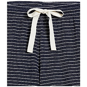 Amazon Essentials Women's Lightweight Lounge Terry Pajama Shorts, Navy White Mini Stripe, Medium