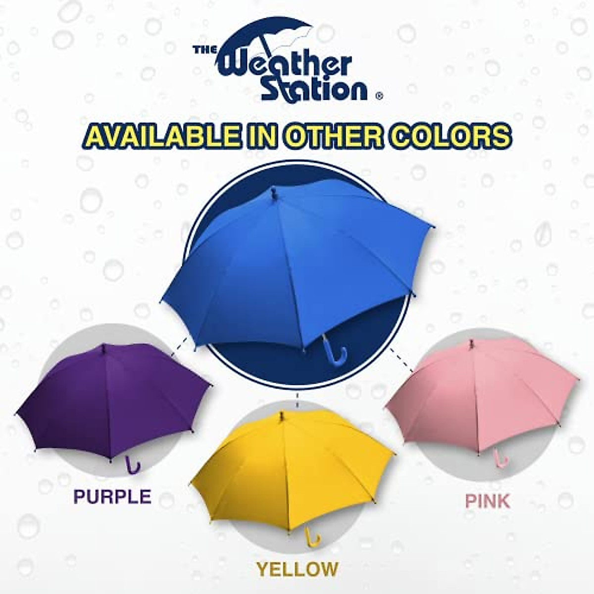 The Weather Station Children's Rain Umbrella, Manual Metal Folding Mini Umbrella, Windproof, Lightweight, and Packable for Travel, Full 32 Inch Arc, Royal