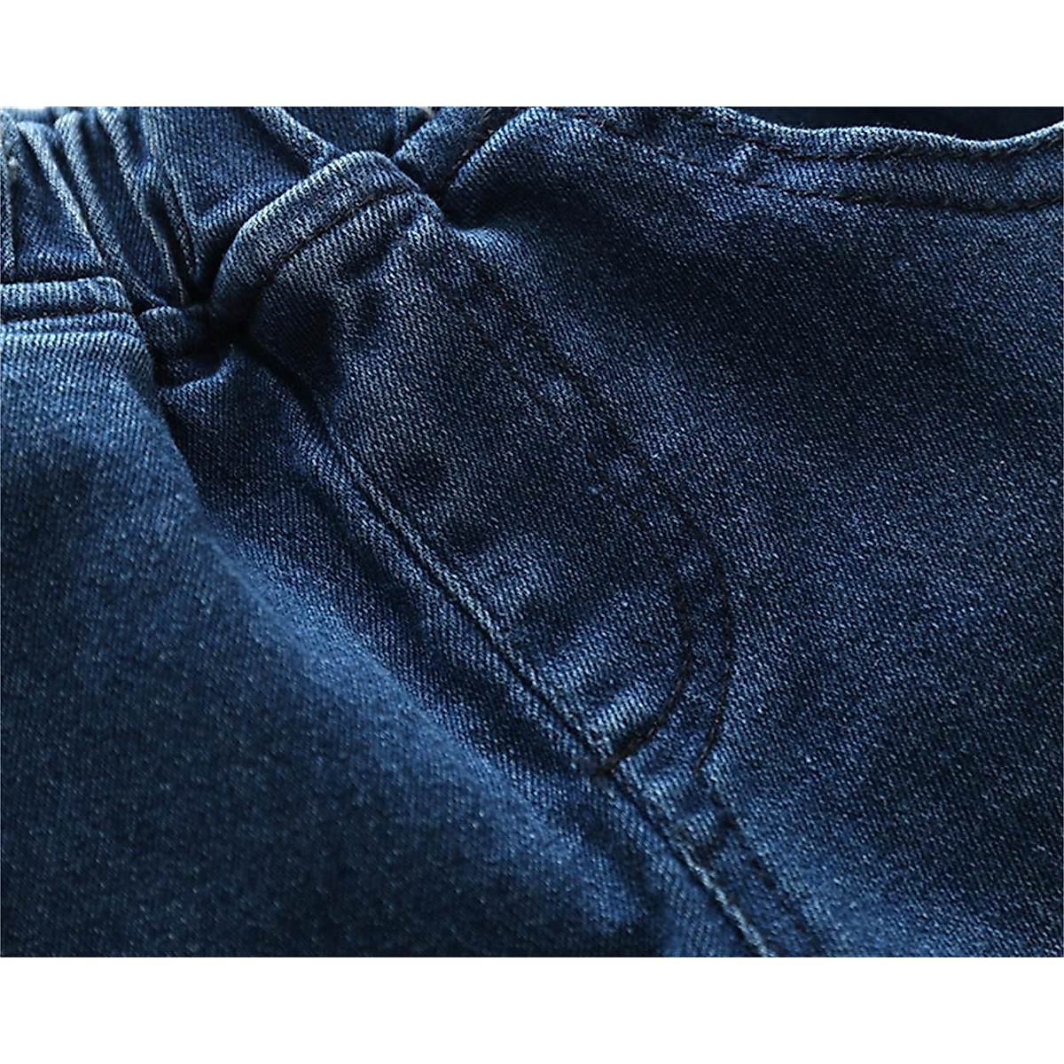 Kimocat Casual Suit for Toddler Boy 2Pcs Long Sleeve Plaid Shirtand Jeans Outfits