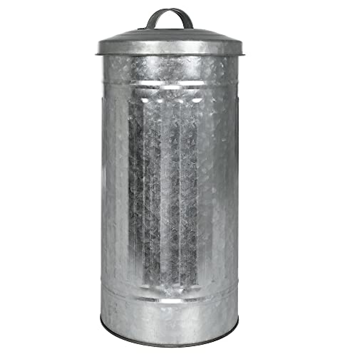 Autumn Alley Farmhouse Galvanized Metal Free Standing Toilet Paper Holder Organizer Stand Canister with Lid – Fits 3 Mega Rolls, Rustic Behind/Beside Toilet Storage Stand