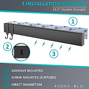 Knife Magnetic Strip For Fridge or Wall Plus 2 x Extra Large Magnetic Refrigerator Shelf. Commercial Strength Magnetic Knife Holder and Magnetic Kitchen Shelf. Magnetic Knife Strip and Shelves