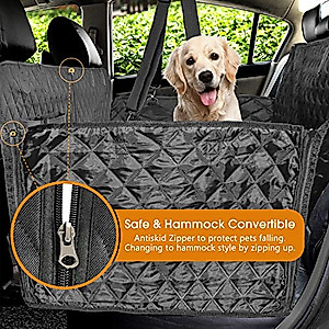 Vailge Extra Large, 100% Waterproof Dog Seat Cover for Back Seat with Zipper Side Flap, Heavy Duty car Hammock Pet Seat Cover for Cars Trucks suvs