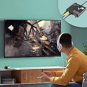 Tgoon Digital to Analog Sound Converter, Professional Chip Aluminum Alloy 94DB Powerful Stereo Sound Direct Drive Earphone Multi Function Sound Converter for Home