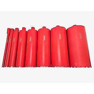 1" - 8" Inch Diamond Wet Core Drill Bit Set 1-1/4” Threaded by BLUEROCK Tools for Concrete Rebar Asphalt Brick Rock Masonry Hole Barrel Coring Bits