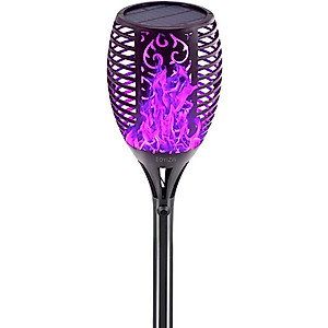 EOYIZW Solar Lights Outdoor- 99LED Purple Solar Lights for Halloween Decorations Outside Lights, Solar Torch Light Landscape Decoration Solar Garden Lights for Yard Patio Garden