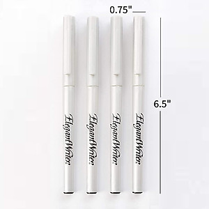 Speedball Elegant Writer Calligraphy 4 Marker Set, Black, 2.0 mm, 2.5 mm & 3.0 mm Chisel Nib Tip Pens for Drawing, Journaling, and Scrapbooking