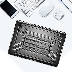 MOSISO Compatible with MacBook Pro 13 inch Case M2 2023 2022 2021 2020 A2338 M1 A2289 A2251 with Touch Bar Touch ID, Heavy Duty Plastic Hard Shell Case with TPU Bumper & Keyboard Cover, Black