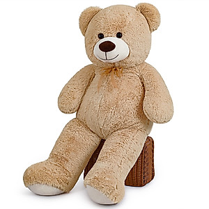 XXL Teddy Bear 43 inch Giant Plush Bears Cute Stuffed Animal Plush Toys 110cm Large Bear Cuddly Doll Gift for Kids Boys Girls Birthday Christmas Valentine's Day (3.6ft / 43.3inch, Light Brown)