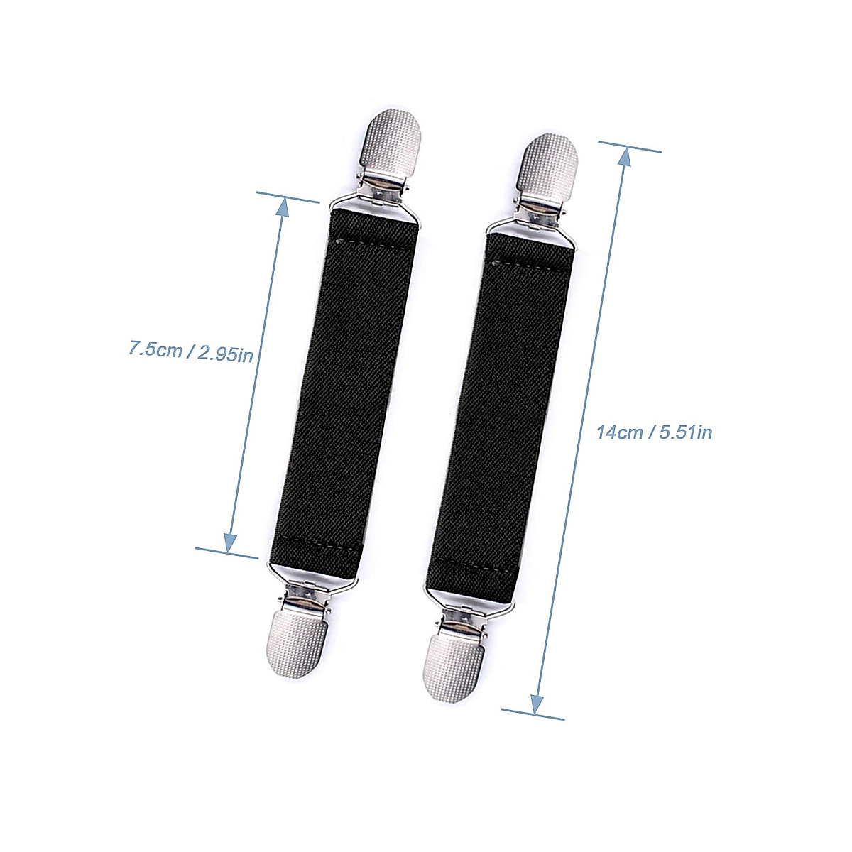 Century Star Elastic Mitten Clips for Toddlers Glove Clips for Kids Babys Adults Winter Boys Girls Mitten Clips 2 Pairs Black One Size