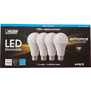 Feit Electric Led 100 W Dimmable Replacement 4 Pack Daylight Netcount 4 in Pack,, 4Count ()