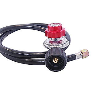 KIBOW 0~5PSIG High Pressure Adjustable Propane Regulator with 4FT Hose-Type 1(QCC 1) Connection-CSA Certified