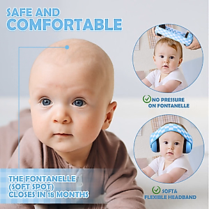 TOODOO Baby Ear Protection Noise Cancelling Ear Muffs Toddler Headphone with Adjustable Elastic Headband for Baby 3-36 Month
