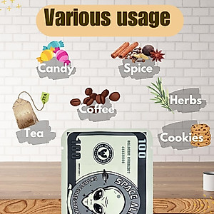 Generic 100 Pack Money Designed Space Aliens Storage Baggies Resealable 3.5 Gram Snack Candy Bags 3.15 x 5.5 inches