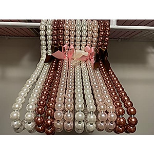 Pearl Clothes Beads Hangers for Kids Baby Girl Infant Toddler Childerns for Fancy Dress Closet Hanger Elegant Gift Ideas Metal Hangers (5 Pack) White