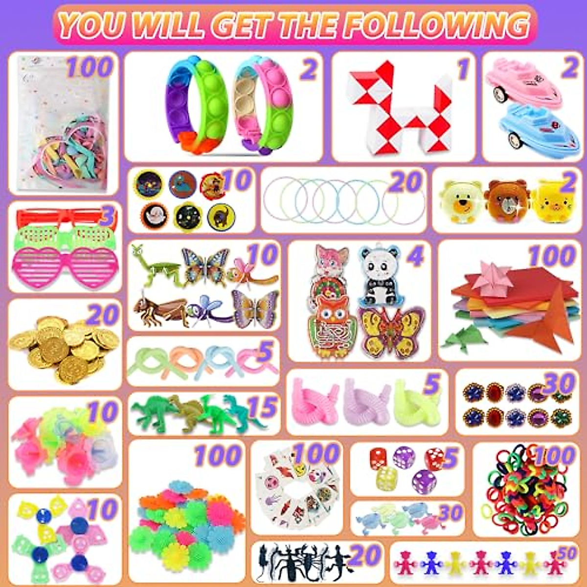 880 PCS Party Favors for Kids Fidget Toys Bulk,Treasure Box Toys,Christmas Stockings Stuffers,Goodie Bags Stuffers,Pinata Stuffers,Treasure Chest Prizes,Prize Box Toys,Bulk Prize for kids Classroom