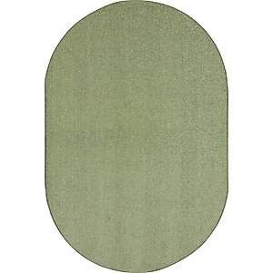 Joy Carpets Endurance Solid Colored Area Rug in Color Sage, 6' x 9' Oval