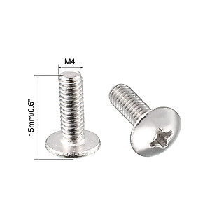 uxcell A15121600ux0584 M4x12mm Stainless Steel Phillips Head Machine Screws (Pack of 50)