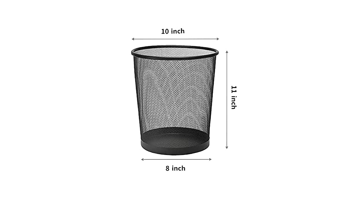 SHSYCER 10-Pack Black Mesh Trash Cans - Perfect for Home & Office