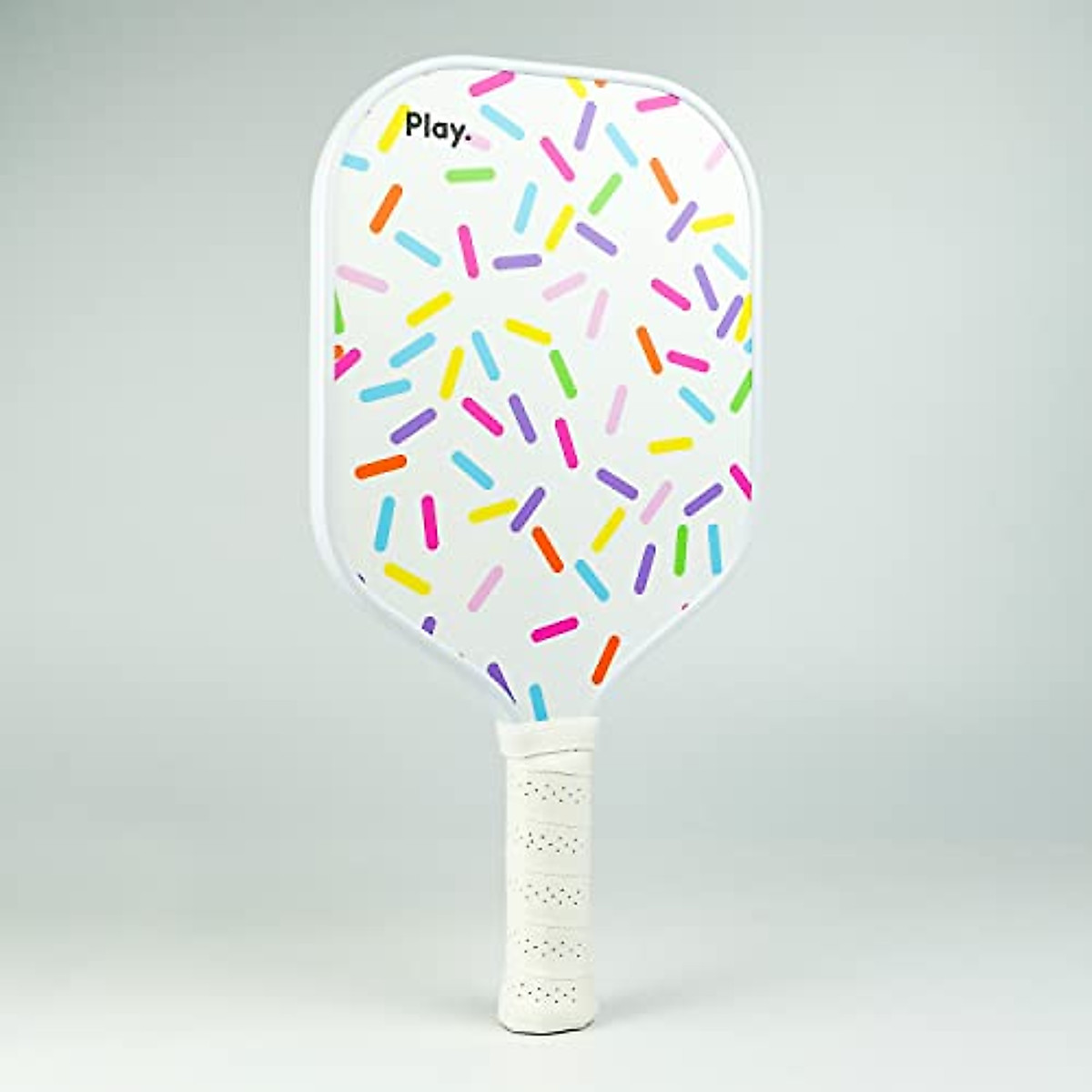 Play Paddles Indoor/Outdoor Pickleball Paddle - USA Pickleball Approved - Carbon Fiber and Polymer Honeycomb Composite Core - Hyper-Grip™ Surface and Graphite Face - Cushioned Grip Handle (Sprinkles)