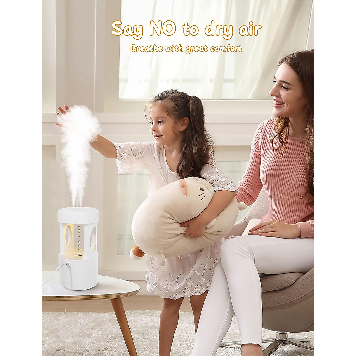 RooXchowla Anti Gravity Humidifier,Water Drop Humidifier ，Drip Drop Humidifier with Night Light,Rain Cloud Humidifierhigh-capacity Silent humidifier for Bedroom/Baby Nursery/Bathroom//Living Room.