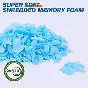Amorstra Bean Bag Filler Shredded Memory Foam Filling 10 Pounds, Pillow Stuffing Bean Bag Refill Material for Pouf Ottoman Couch Cushion Dog Bed Stuffed Animals and Art Crafts - Blue
