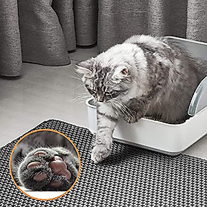 Conlun Cat Litter Mat Cat Litter Trapping Mat, Honeycomb Double Layer Design, Urine and Water Proof Material, Scatter Control, Less Waste，Easier to Clean,Washable