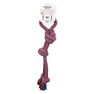 Mammoth Pet Products 25077F Mammoth Flossy Chews Extra Large Twin Tug with Handle, 24", Assorted Multicolor
