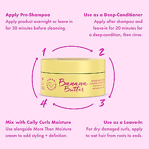 Umberto Giannini Coily Banana Butter Repair + Restore Leave-in Conditioner Vegan Cruelty Free 97% Natural