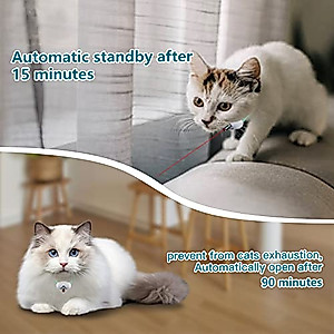 HOM-outdeer Cat Toys LED Pointer, Cats Chaser Wearable Automatic Cat Toys Collar,Interactive Pet Training Exercise Tool,USB Rechargeable Amusing Collar,Upgraded Lengthened Light Head
