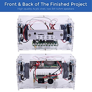 MiOYOOW DIY Bluetooth-Compatible Speaker Kit, Mini Stereo Sound Amplifier Soldering Projects with LED Flashing Light, Electronic Soldering Practice Kit for School STEM Education and Home Office Use