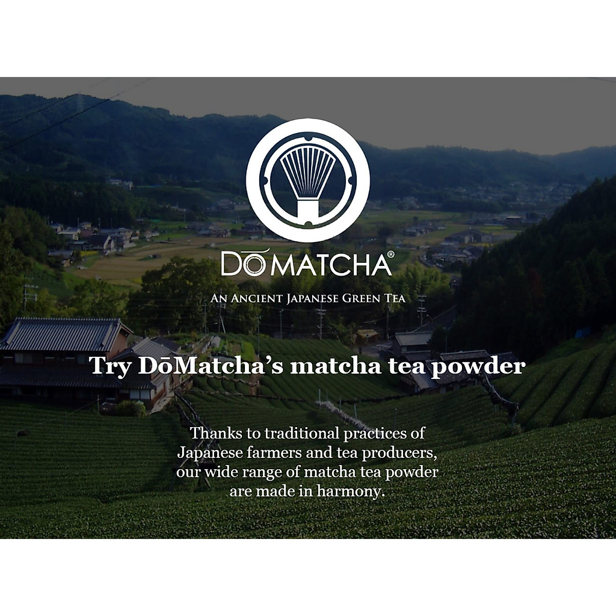 DoMatcha - Organic Ceremonial Green Tea Matcha Powder, Natural Source of Antioxidants, Caffeine, and L-Theanine, Promotes Focus and Relaxation, Kosher, 75 Servings (2.82 oz)