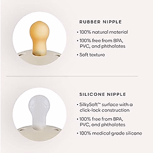 FRIGG Daisy Natural Rubber Baby Pacifier | Made in Denmark | BPA-Free (Dark Navy/Sandstone, 6-18 Months) 2-Pack