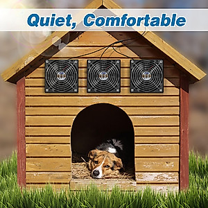 Gulfmew 2 Set Solar Fan 20W Solar Powered Fan for Chicken Coop with 3Pcs Waterproof Cooling Ventilation Fan and Adjustable Off/On Switch for Outside Greenhouse,Dog House, Shed, Gable, Attic