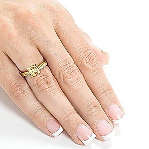 Kobelli Diamond Semi Mount Engagement Ring Vintage Style Engraved Antique Style, 14k Yellow Gold (No Center Stone), 9.5