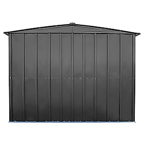 Arrow Shed Classic 8' x 6' Outdoor Padlockable Steel Storage Shed Building, Charcoal