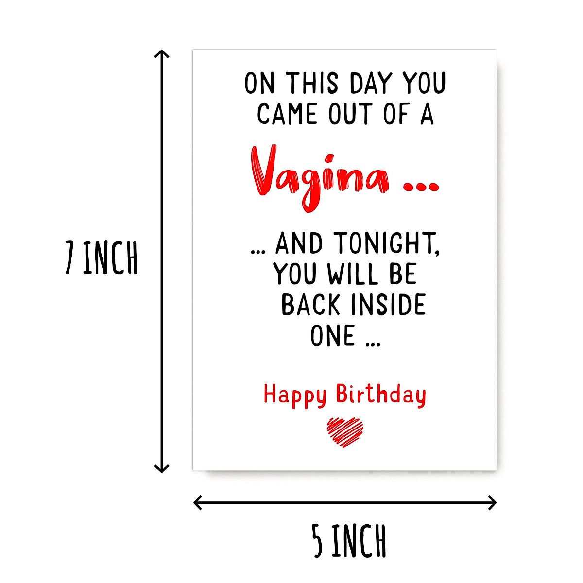 On This Day You Came Out Of A Vagina - On This Day Rude Funny Birthday Card For Him - For Her Happy Birthday Card Adult Birthday Card.