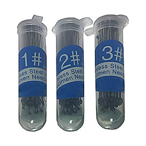 Stainless Steel Insect Pins, 300 PCS Premium Insect Pins Sizes 1 2 3 with Safe Hard-Plastic Storage Vial,Specimen Pins, Entomology Pins (Size: 1 2 3)