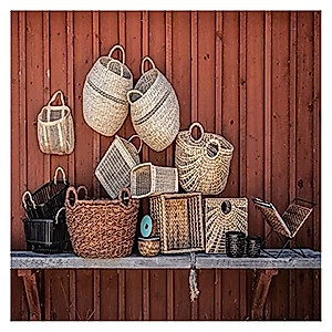 WALTX Rattan Pencil Holder with Hole, Laundry Basket Desktop Woven Storage Basket for Storaging Pen Stationery Cosmetics Sundries/Flower Plant Hanging Rattan Basket Arrangement Birthday Party supplie