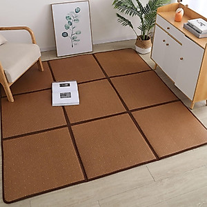 Tatami Carpet Mat Non-Slip Foldable, Rattan Sleeping Mat Crawling Mats, Living Room Bedroom Area Rug Soft Cushion Floor Futon, Japanese Floor Bed Sleeping Rest Playing Mat