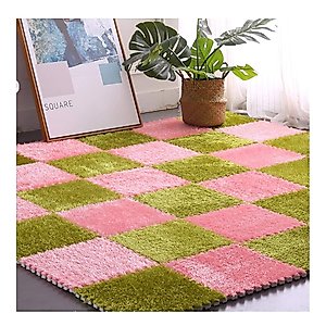ALGFree Living Room Bedroom Kids Baby Foam Puzzle Mat Interlocking Tiles Soft Patchwork Floor Protective Carpet Splice Fluffy Mat, Arbitrary Splice (Color : B, Size : 31x31x0.6cm-4pcs)