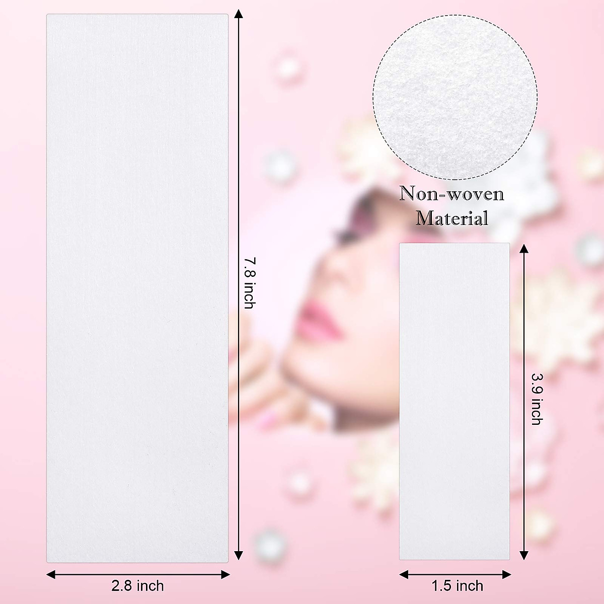 800 Pieces Wax Strips Non-woven Waxing Strips Hair Removal Waxing Strips Body and Facial Wax Strips Cold Wax Strips Wax Ready-Strips for Facial Arms Legs Armpit Hair Eyebrow and Bikini, 2 Sizes