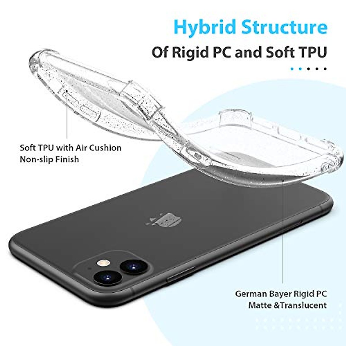 ORIbox Case Compatible with iPhone 12 Case and iPhone 12 Pro Case, Translucent Matte case with Soft Edges, Lightweight & Case Compatible with iPhone 11 Case, with 4 Corners Shockproof Protection